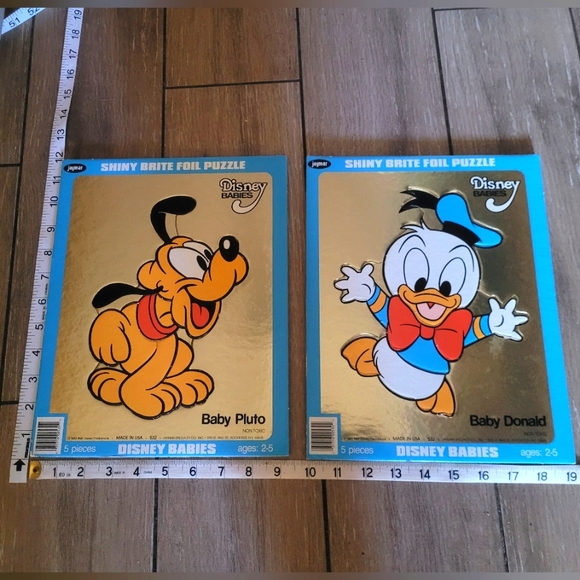 Toys | Jaymar 1985 Disney Babies Shiny Brite Foil Puzzle Baby Pluto And ...